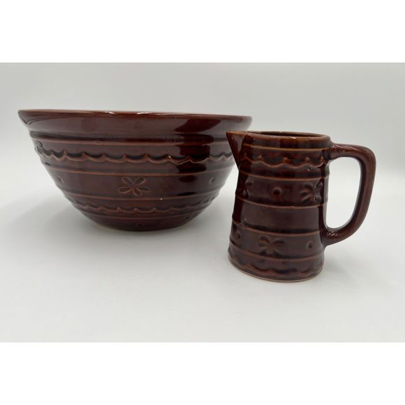 Marcrest | Dining | Vintage Marcrest Brown Stoneware 9 Mixing Bowl And ...